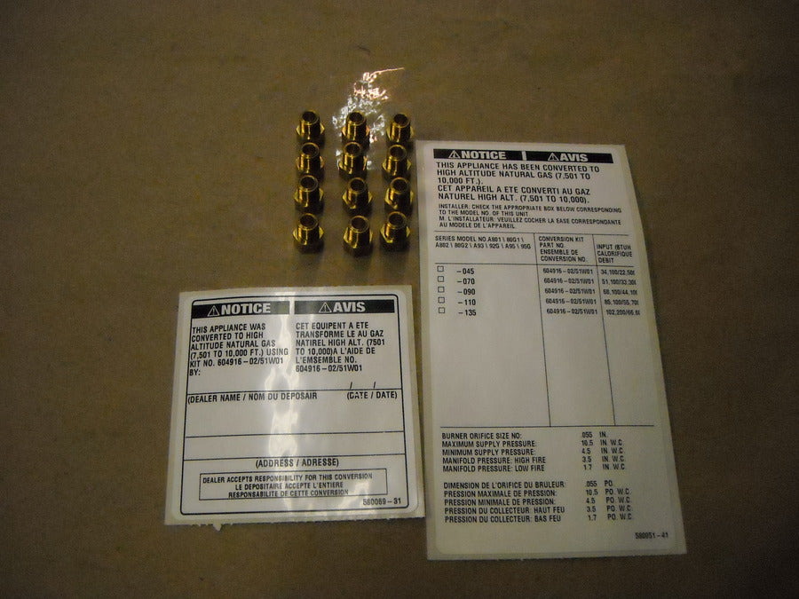 Natural Gas High Altitude Kit – Surplus City