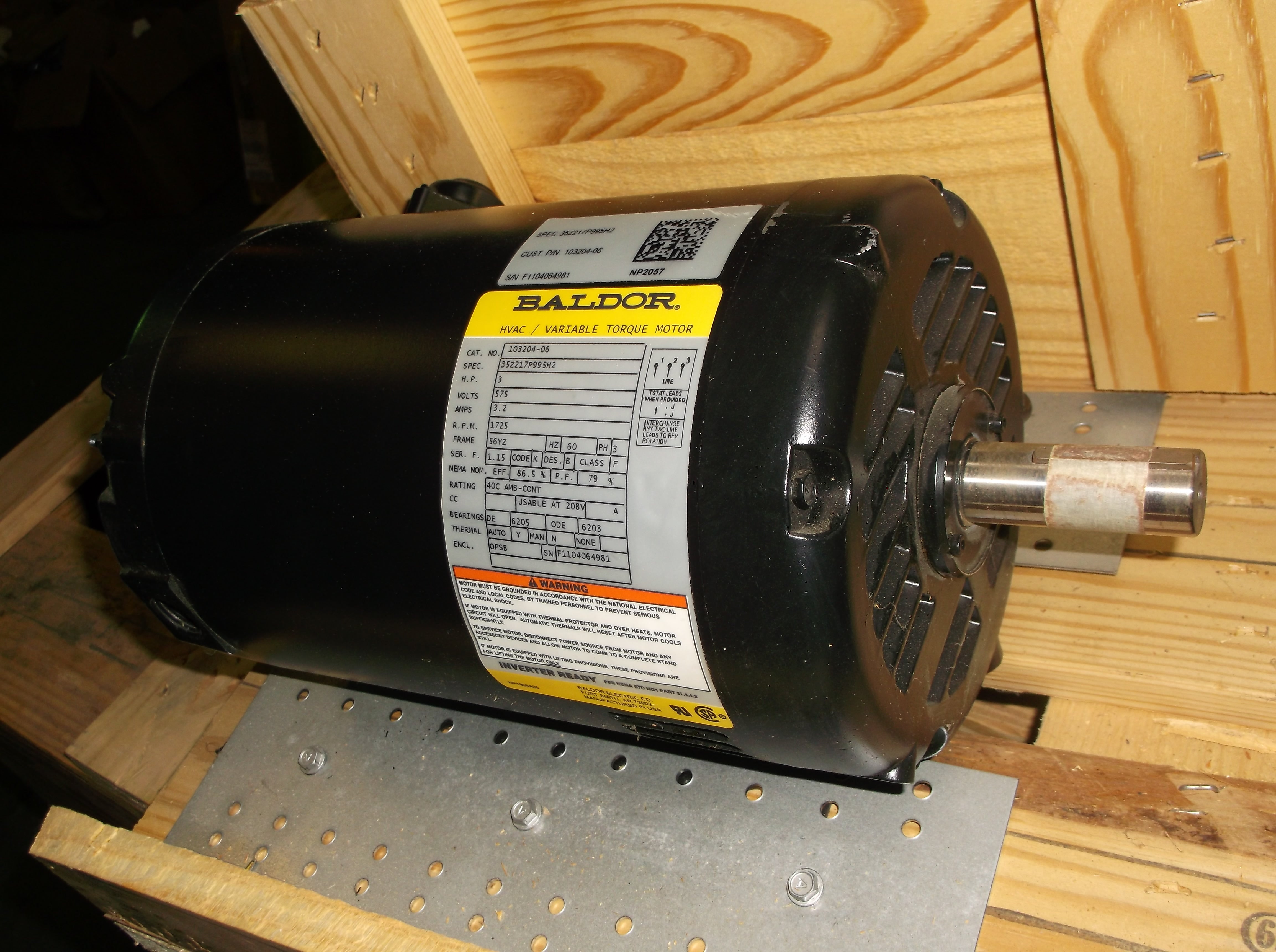 3HP HVAC/Variable Torque Motor Inverter Ready 575/60/3 RPM 1725/1-Spee ...