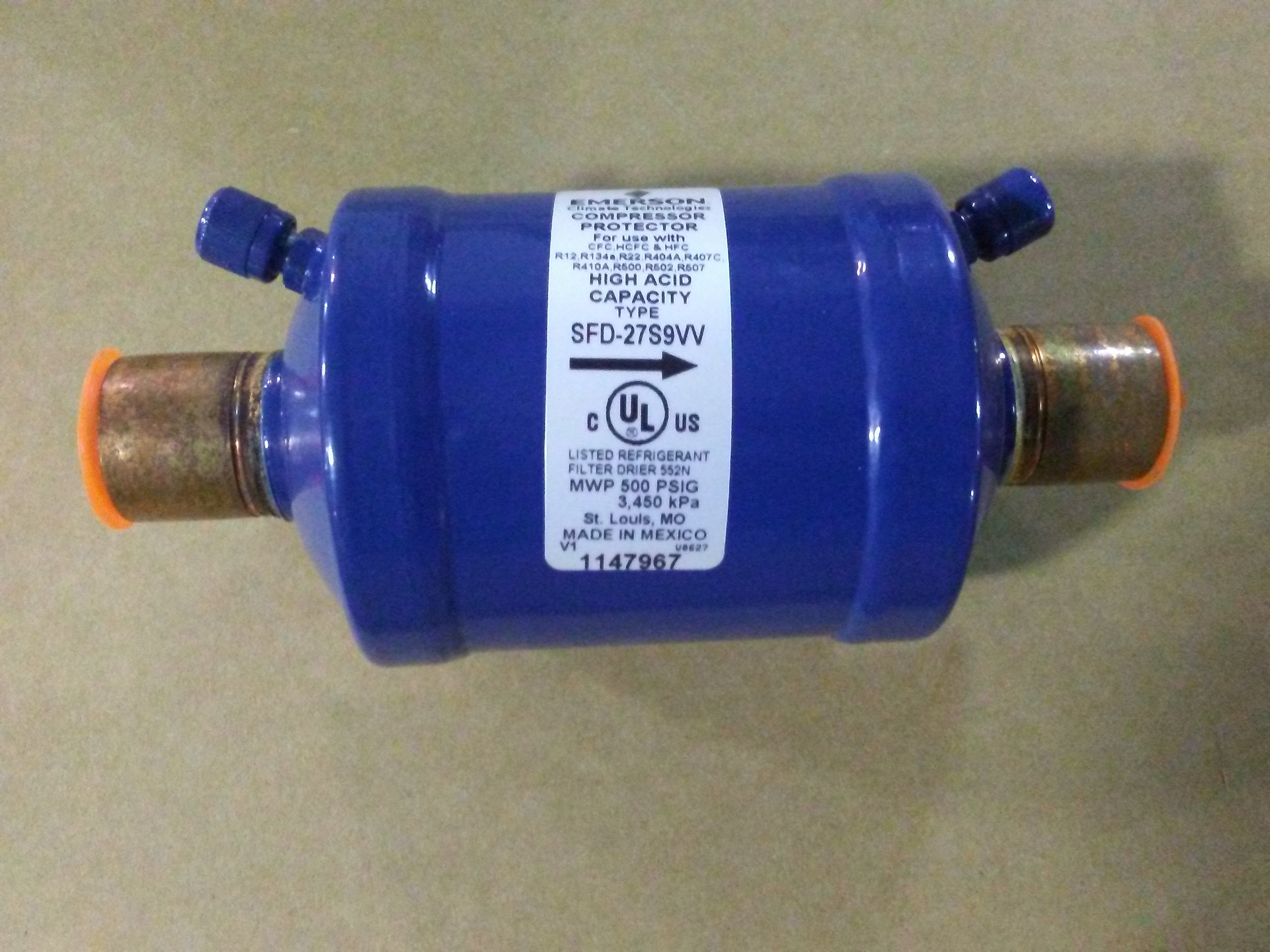 27 CUBIC INCH 1-1/8" SWEAT SUCTION LINE FILTER DRIER – Surplus City