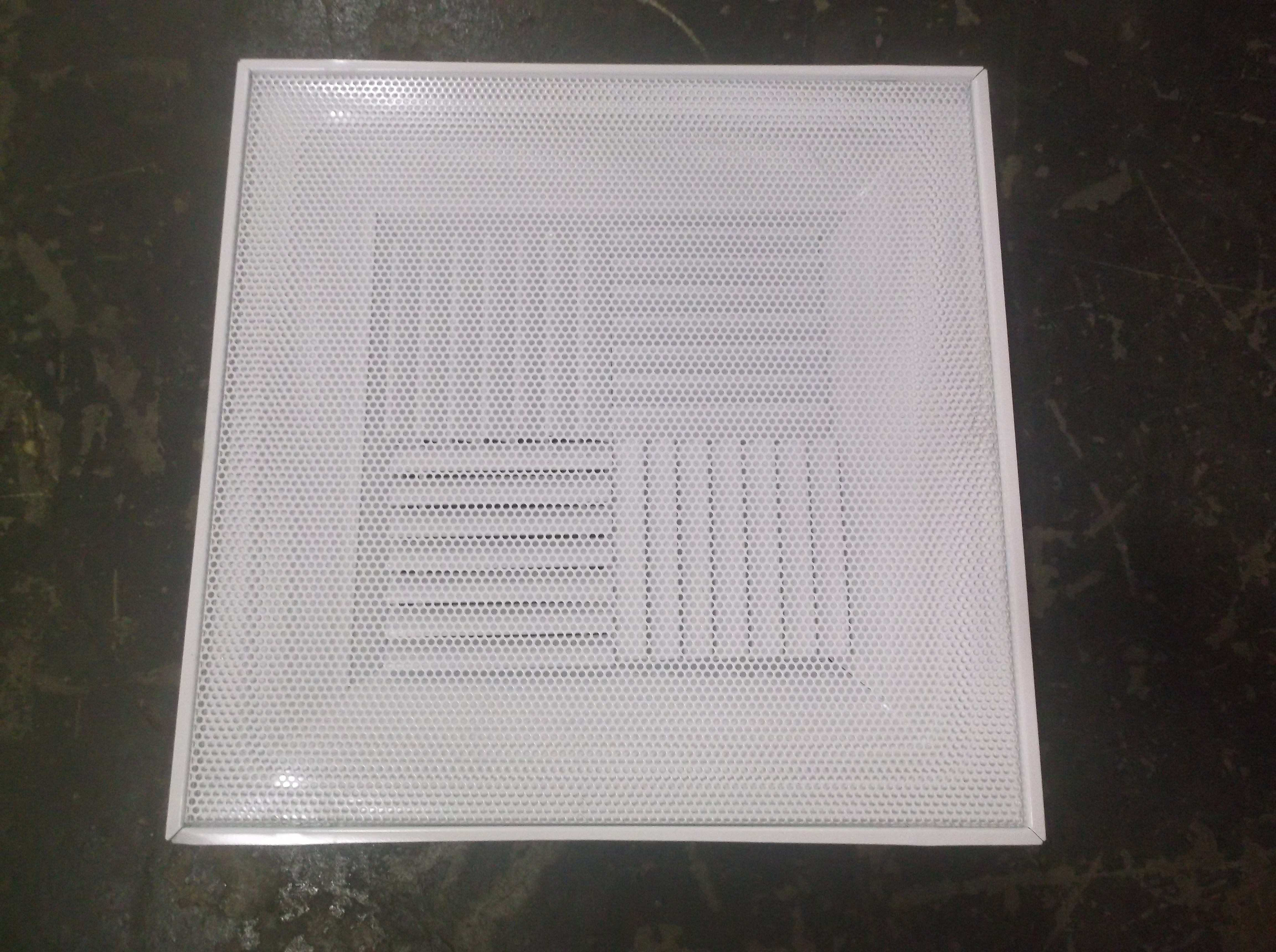 24" X 24" T-BAR PERFORATED MODULAR CORE SUPPLY DIFFUSER WITH 14" SQUAR ...