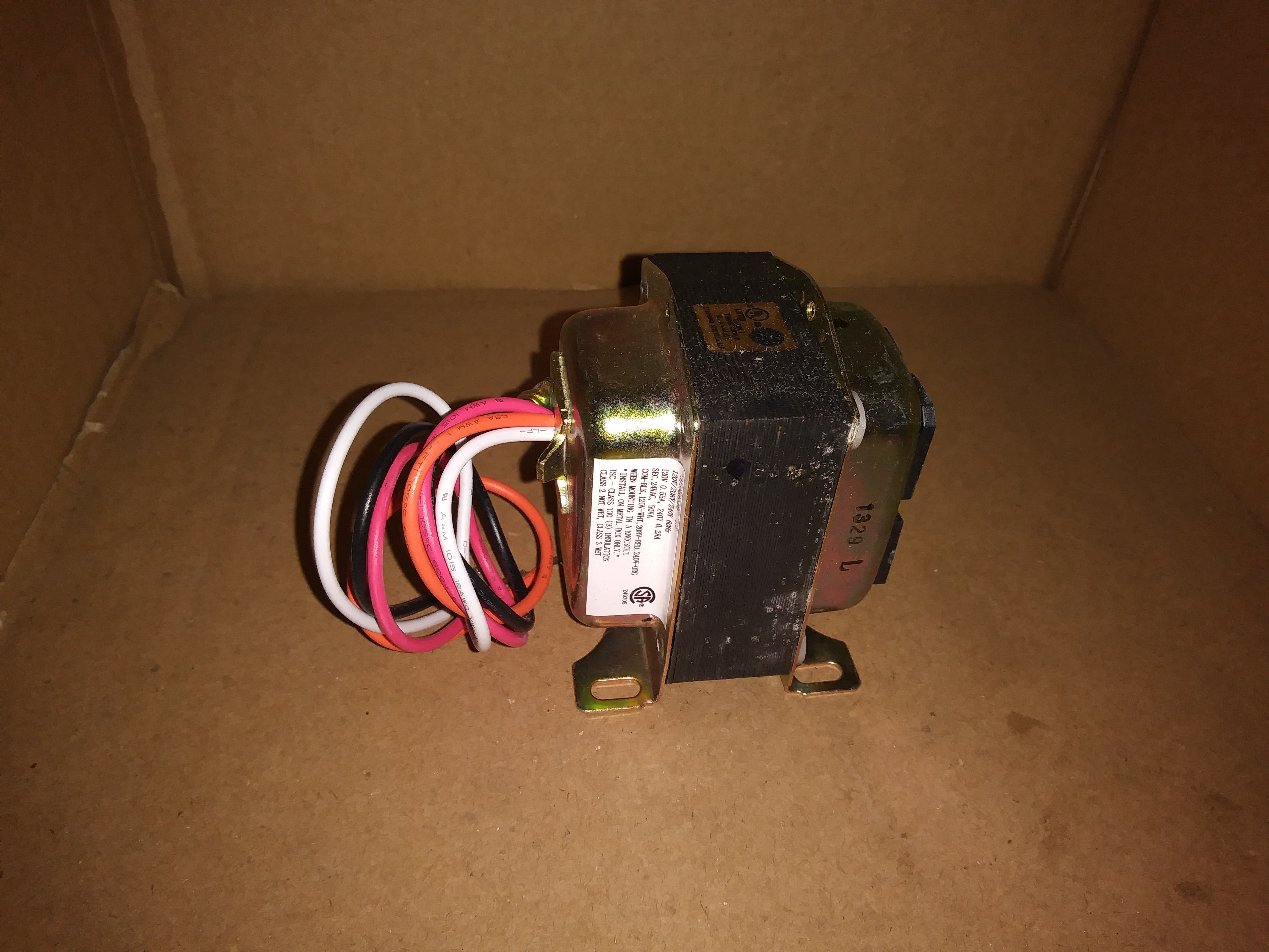 50 VA 4-WIRE TRANSFORMER/W FOOT MOUNTING, 120/208/240 VOLTS PRIMARY/24 ...