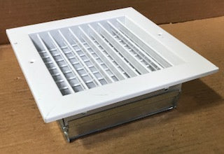 8" X 8" WHITE STEEL DOUBLE DEFLECTION VERTICAL SUPPLY REGISTER/W OPPOS ...