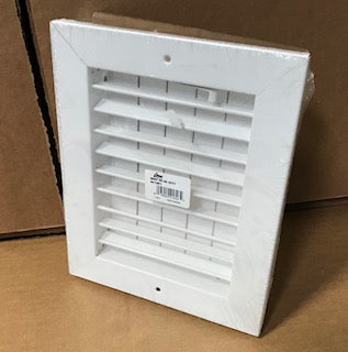 6" X 8" WHITE STEEL SINGLE DEFLECTION VERTICAL SUPPLY REGISTER/W MULTI ...