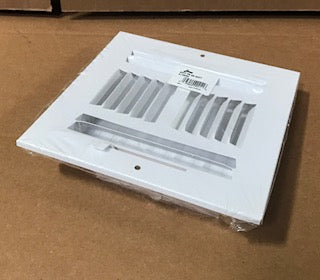 6" X 6" WHITE STEEL 4-WAY STAMPED LANCED BLADE REGISTER/W MULTI-LOUVER ...