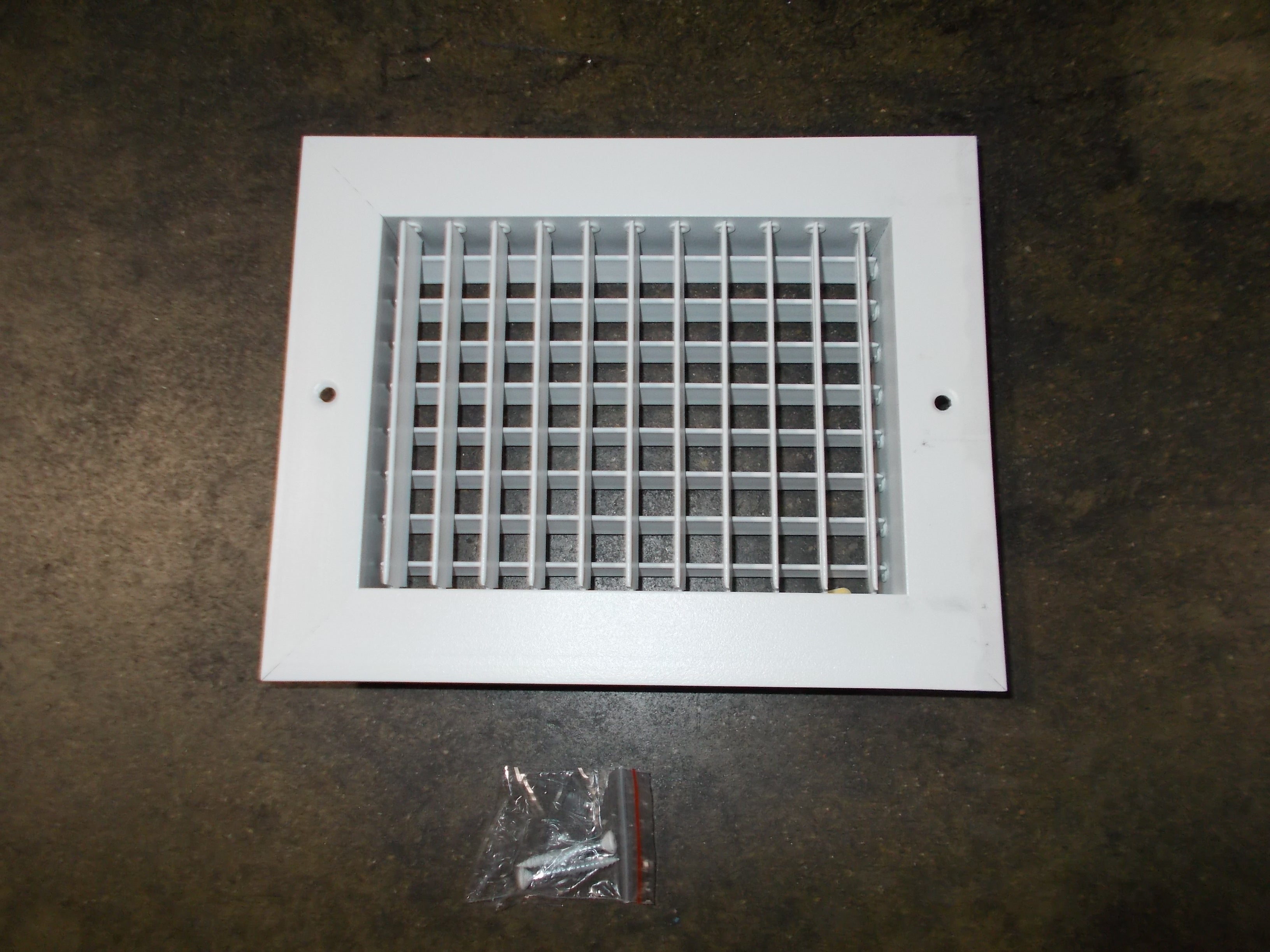 8" X 6" ALUMINUM/WHITE DOUBLE DEFLECTION ADJUSTABLE STEEL BLADE GRILLE ...