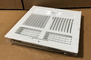 10" X 10" WHITE STEEL 4-WAY STAMPED LANCED BLADE REGISTER/W MULTI-LOUV ...
