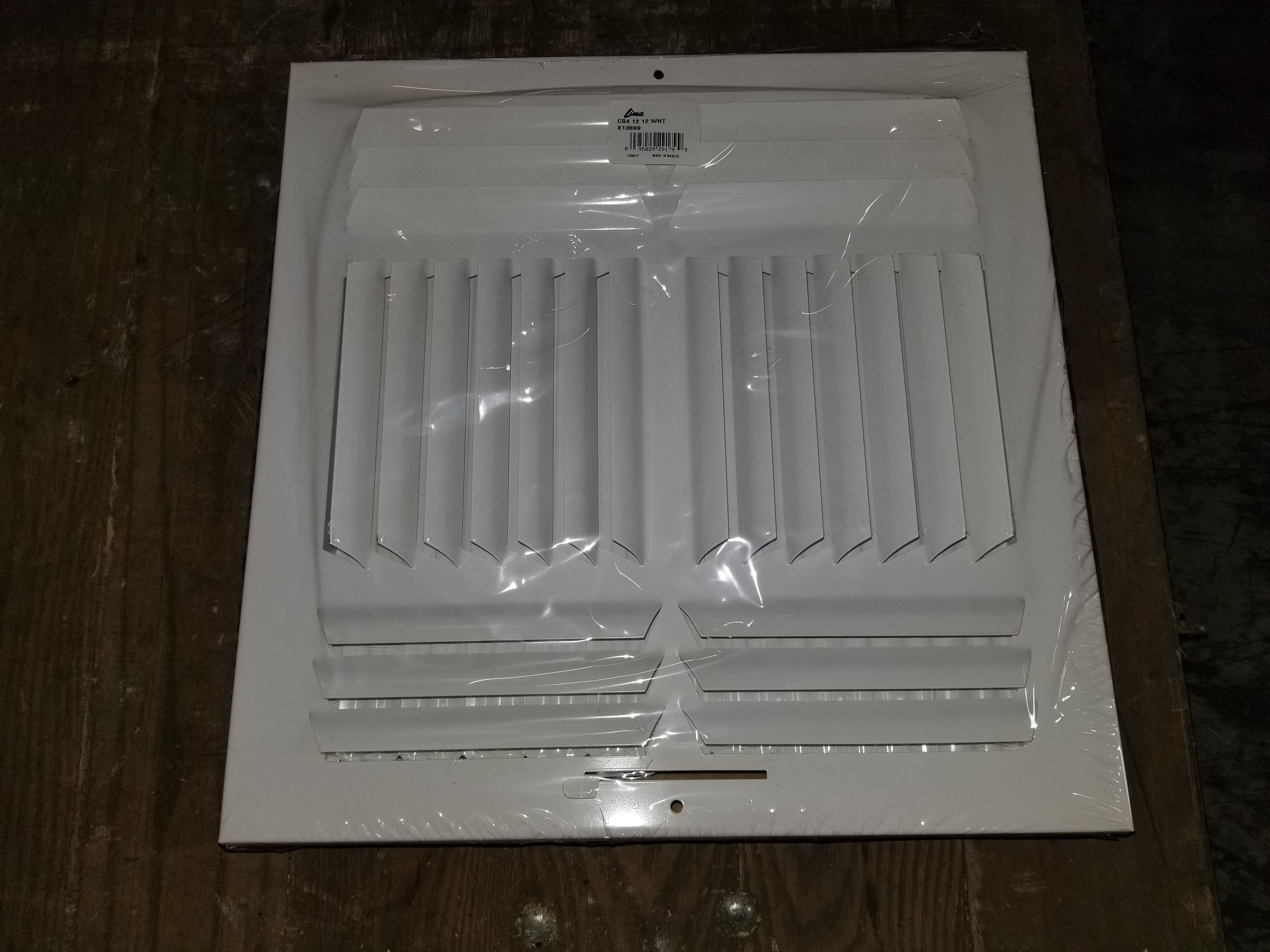 12" X 12" 4 WAY STEEL/WHITE STAMPED CURVED BLADE REGISTER WITH MULTI L ...
