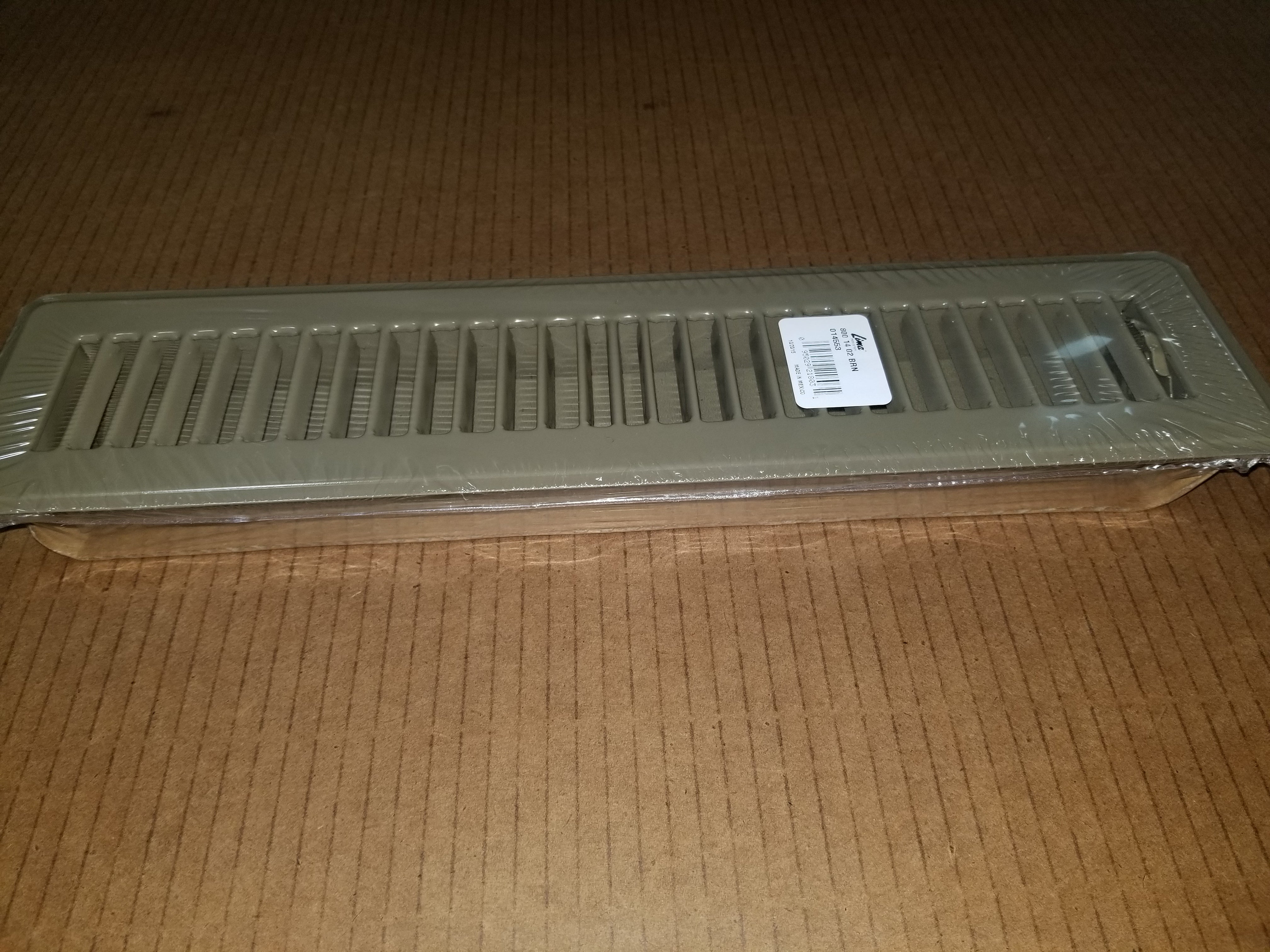 14" X 2" BROWN STEEL STAMPED FLOOR REGISTER/W TOE OPERATED MULTI-LOUVE ...