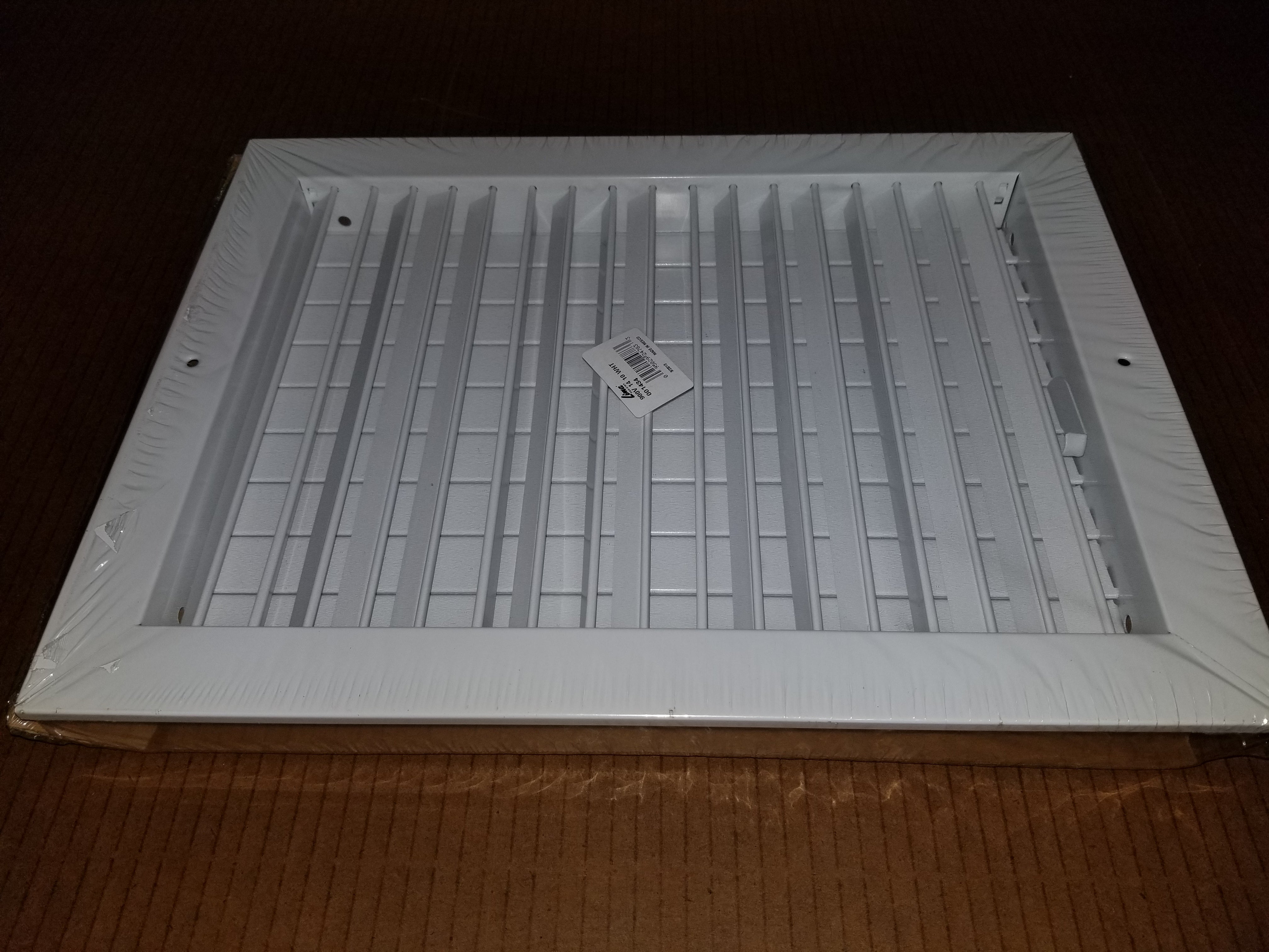 14" X 10" WHITE STEEL SINGLE DEFLECTION VERTICAL SUPPLY REGISTER/W MUL ...