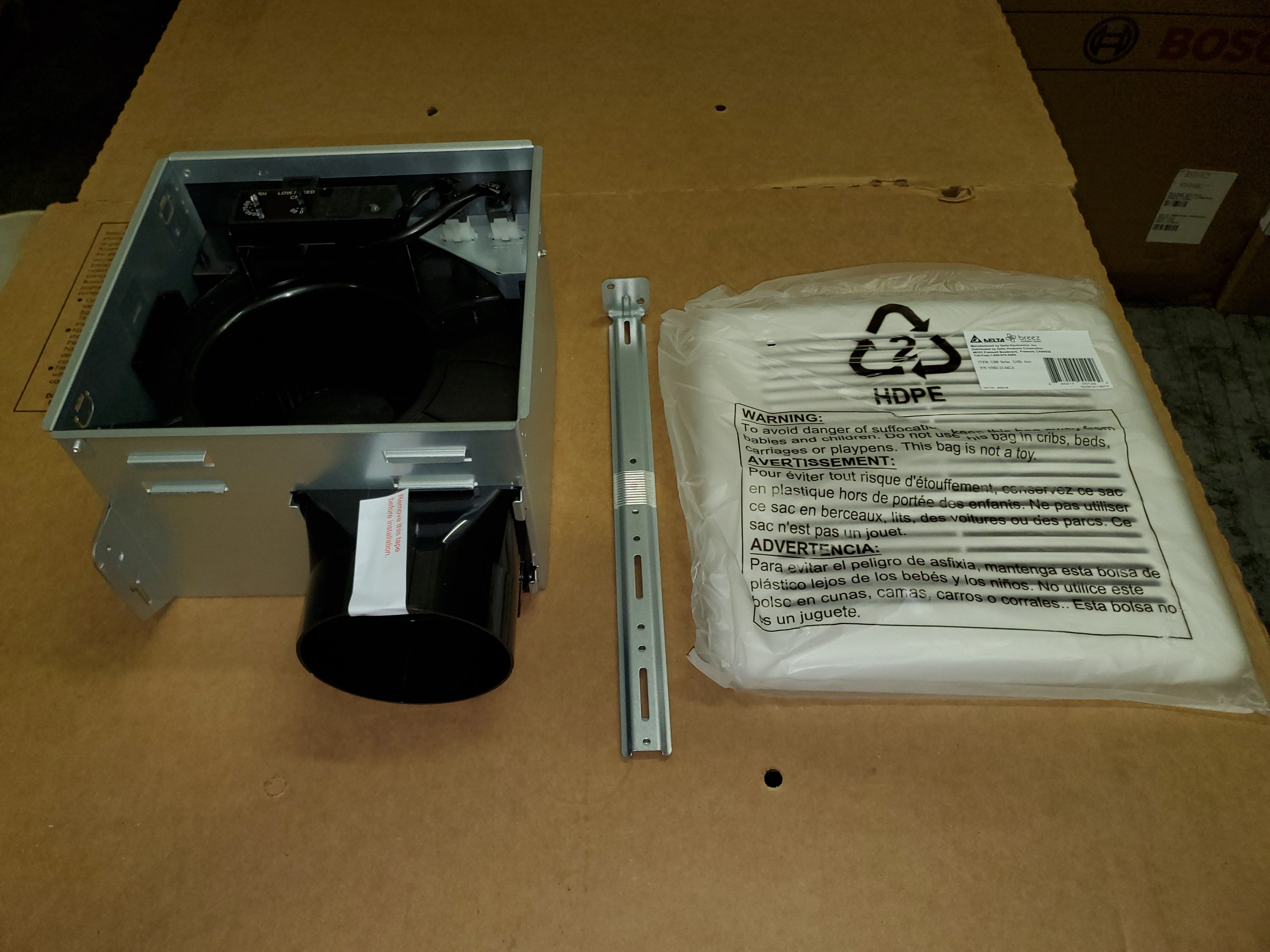 100 CFM Ceiling or Wall Mounted Exhaust Fan with Humidity Sensor, 120 ...