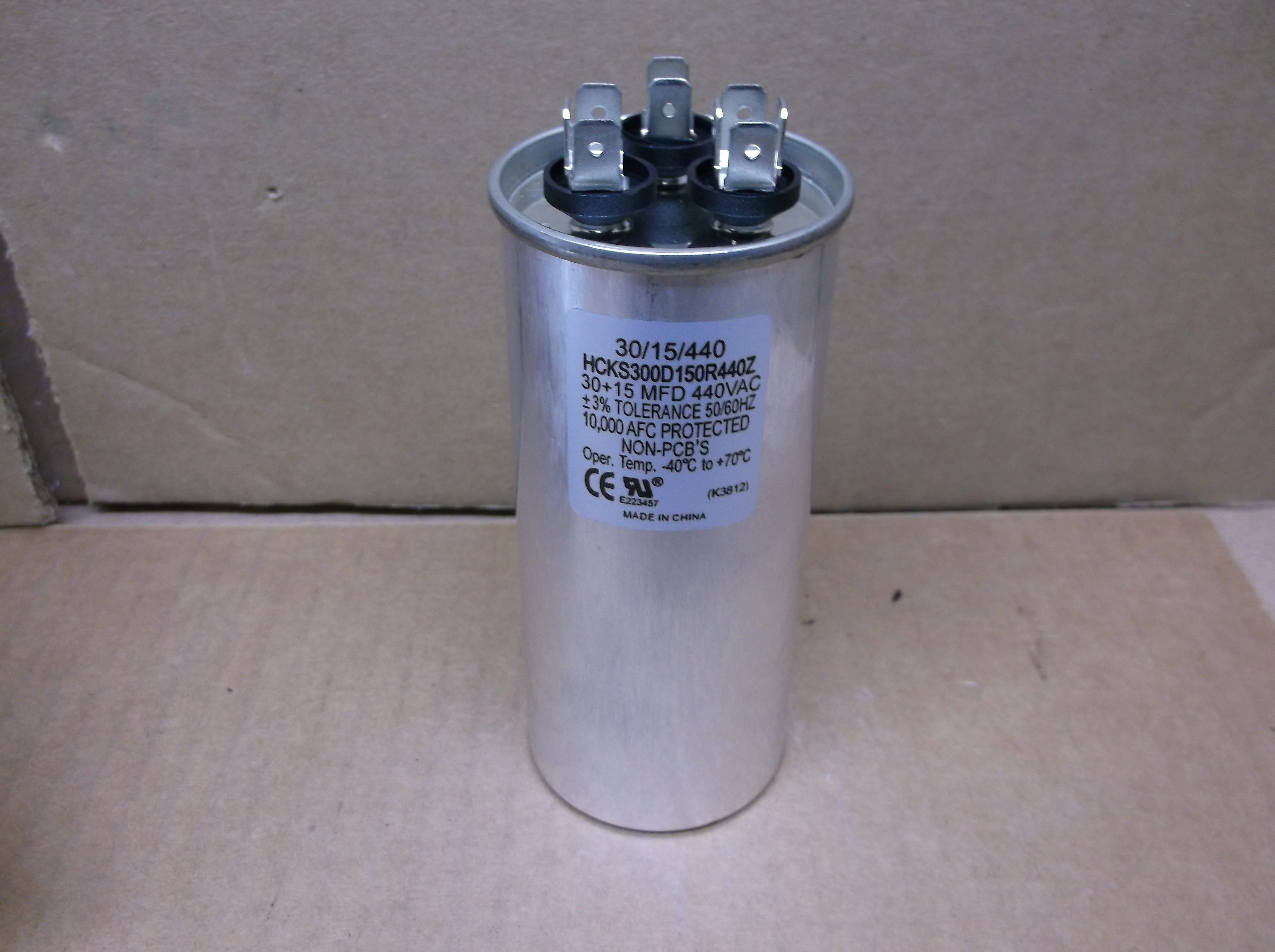 30+15 MFD X 440 VAC Round Dual Run Capacitor – Surplus City