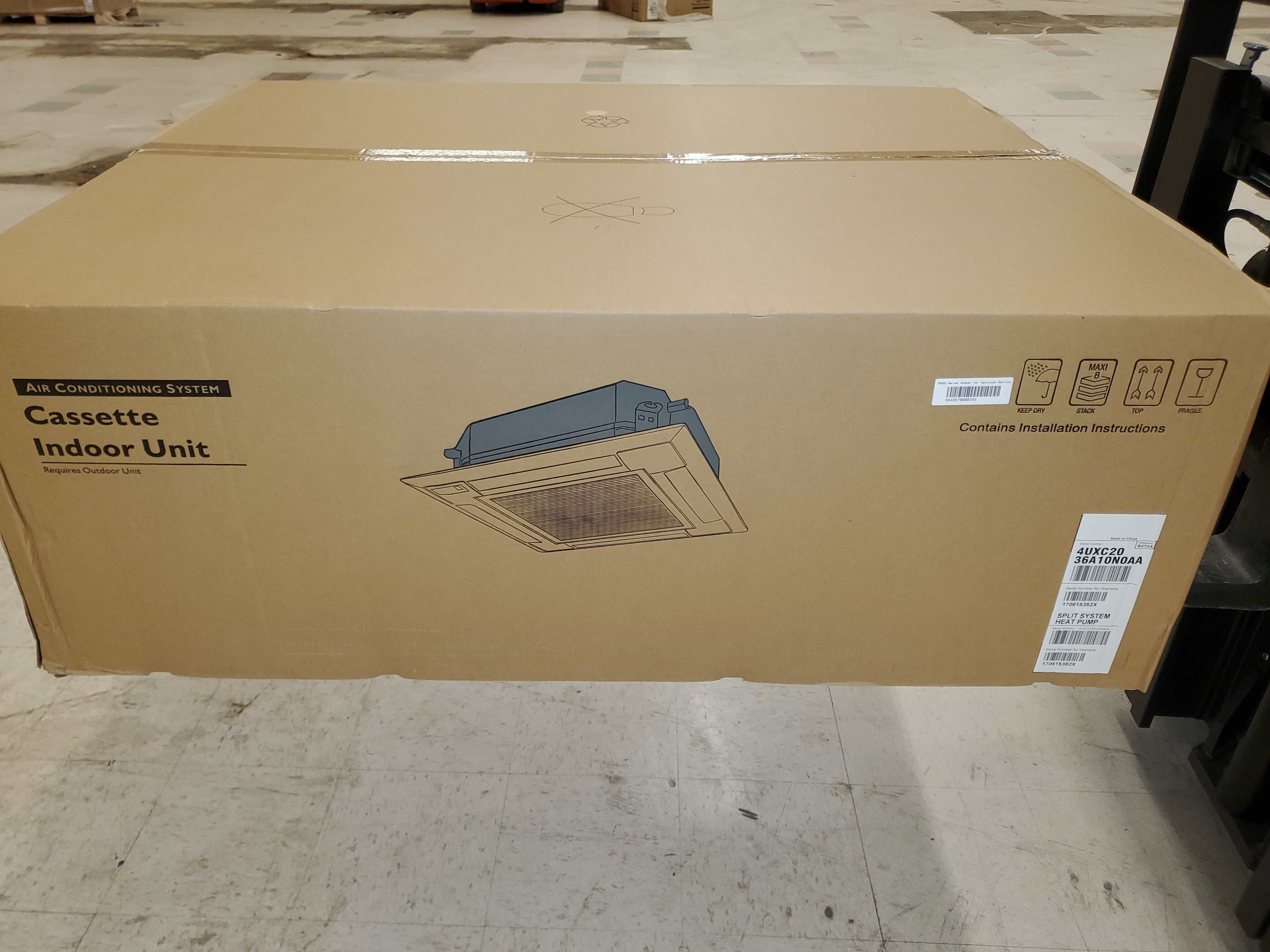TRANE 4UXC2036A10N0AA36,000 BTU'S 4-WAY CEILING CASSETTE MINI-SPLIT HE ...