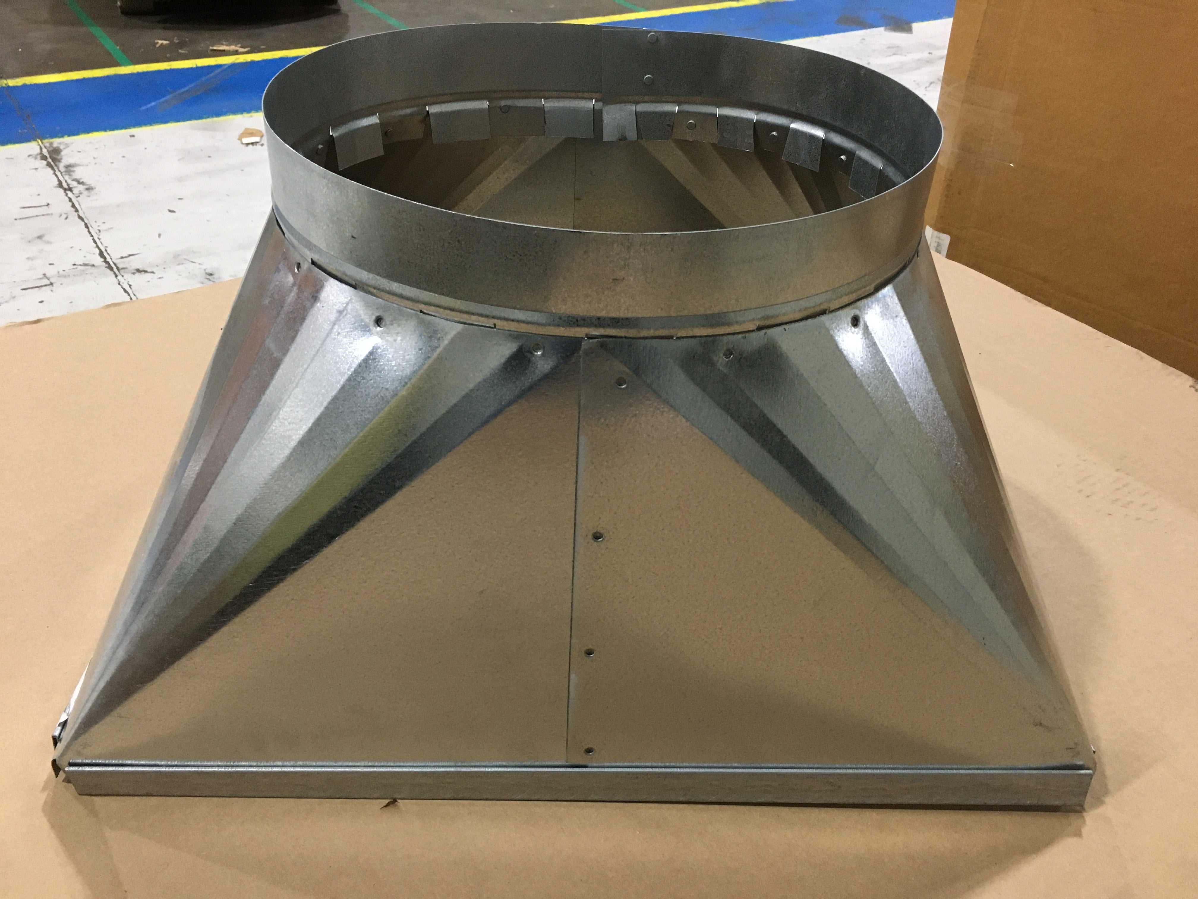 SQUARE TO ROUND DUCT ADAPTER 14 3/4"X24" SQAURE TO 14" ROUND – Surplus City