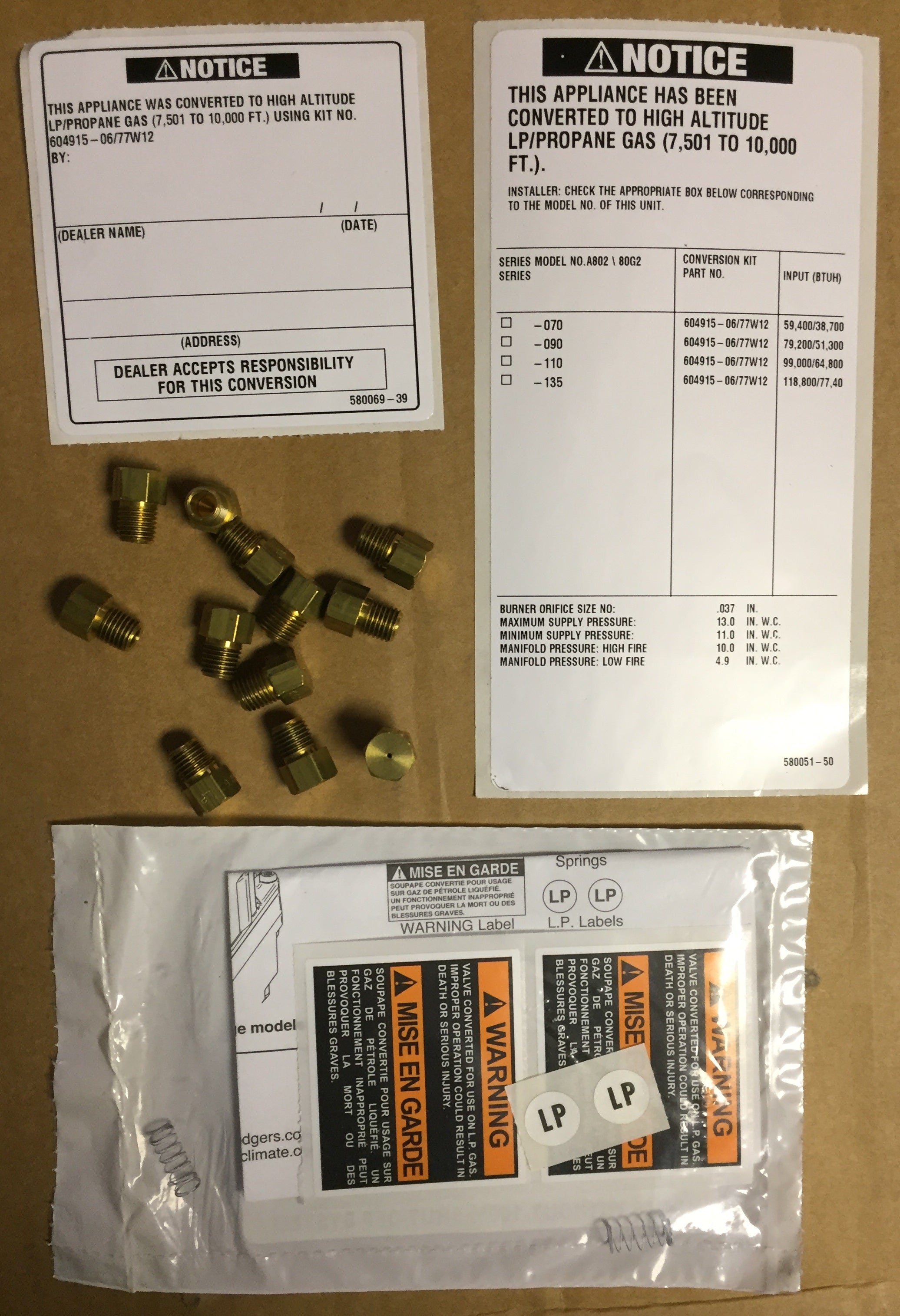 Propane High Altitude Conversion Kit – Surplus City Liquidators