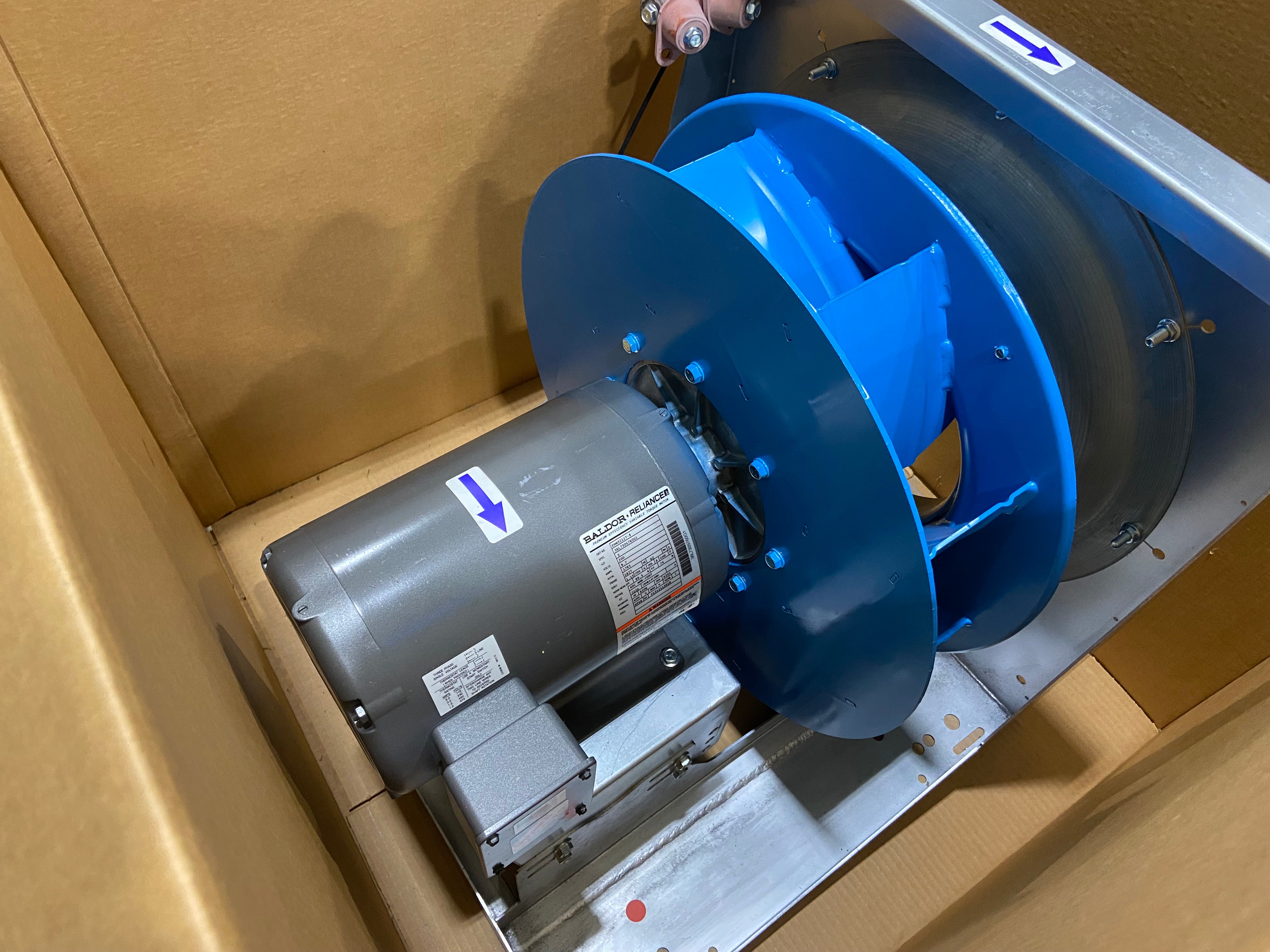 COMEFRI NP45T006 18" SINGLE INLET DIRECT DRIVE PLENUM FAN W/3HP 208 VO ...