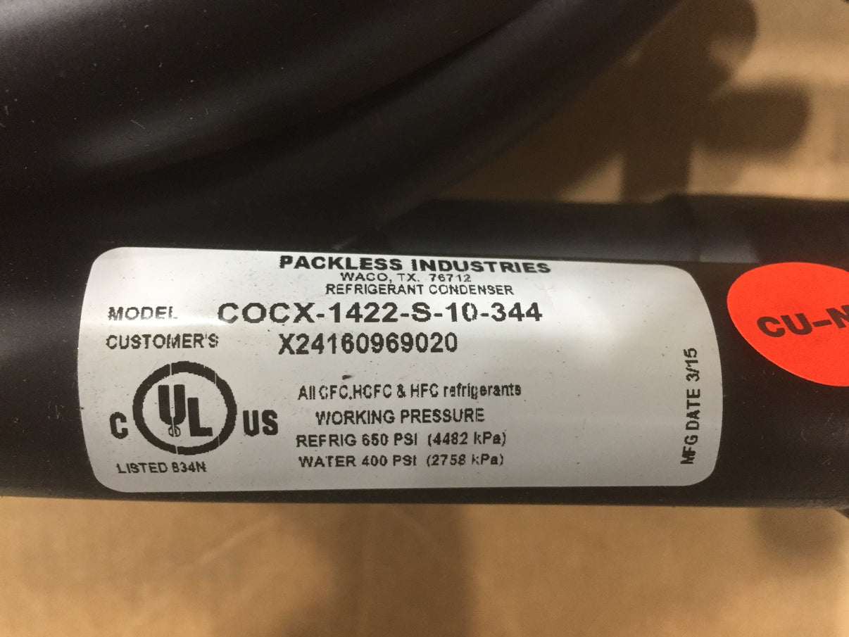 MULTI-REFRIGERANT WATER SOURCE REFRIGERANT CONDENSER COAX COIL WITH MO ...