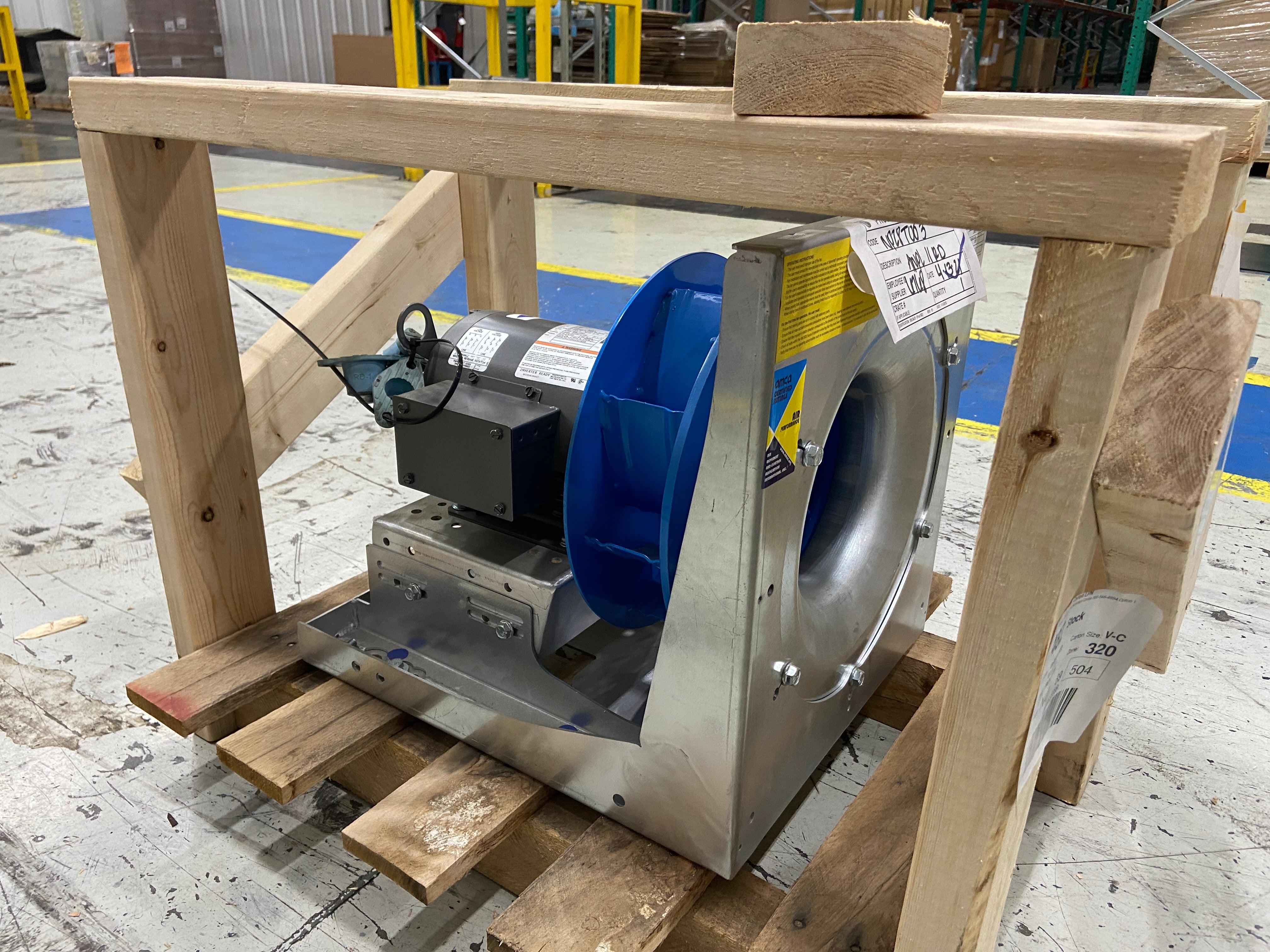 11" SINGLE INLET DIRECT DRIVE PLENUM FAN W/1HP 230/460 VOLT MOTOR RPM ...