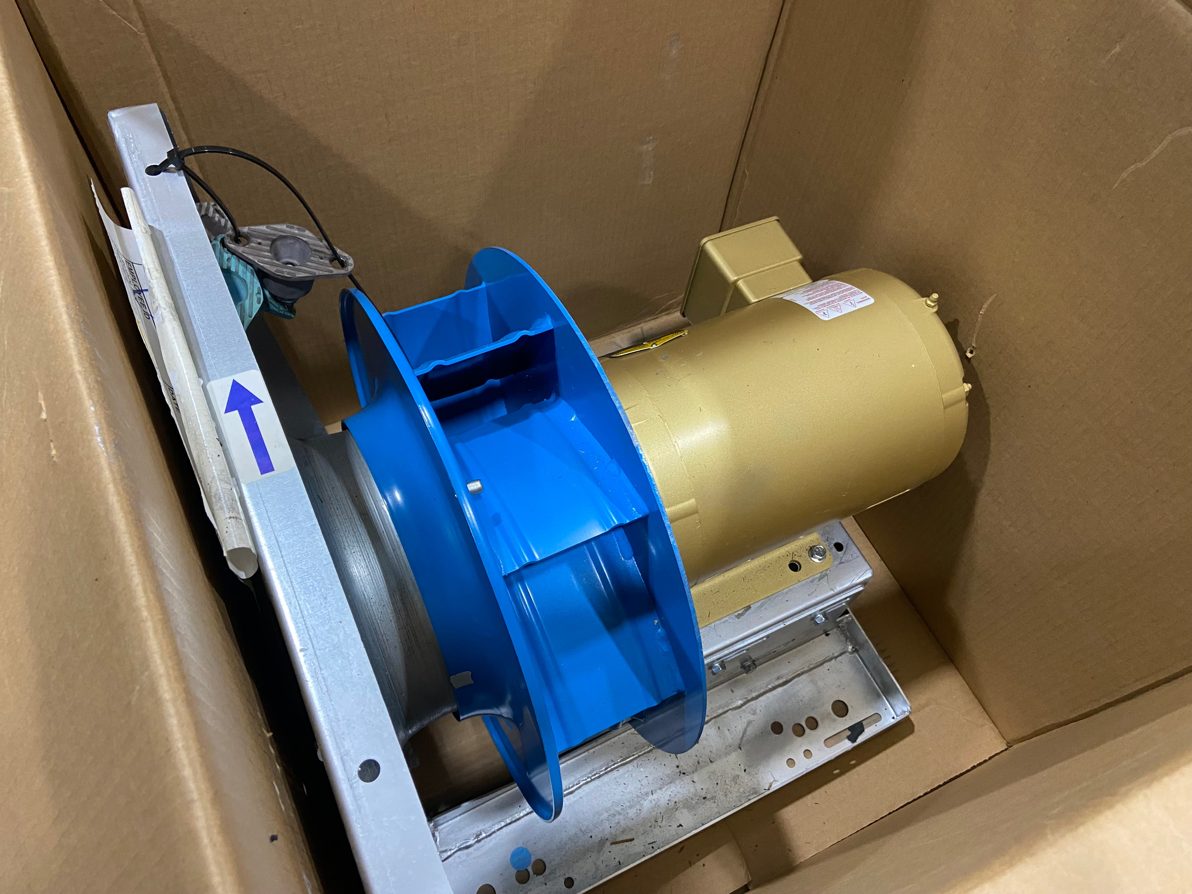 14" SINGLE INLET DIRECT DRIVE PLENUM FAN W/3HP 575 VOLT MOTOR RPM 2710 ...