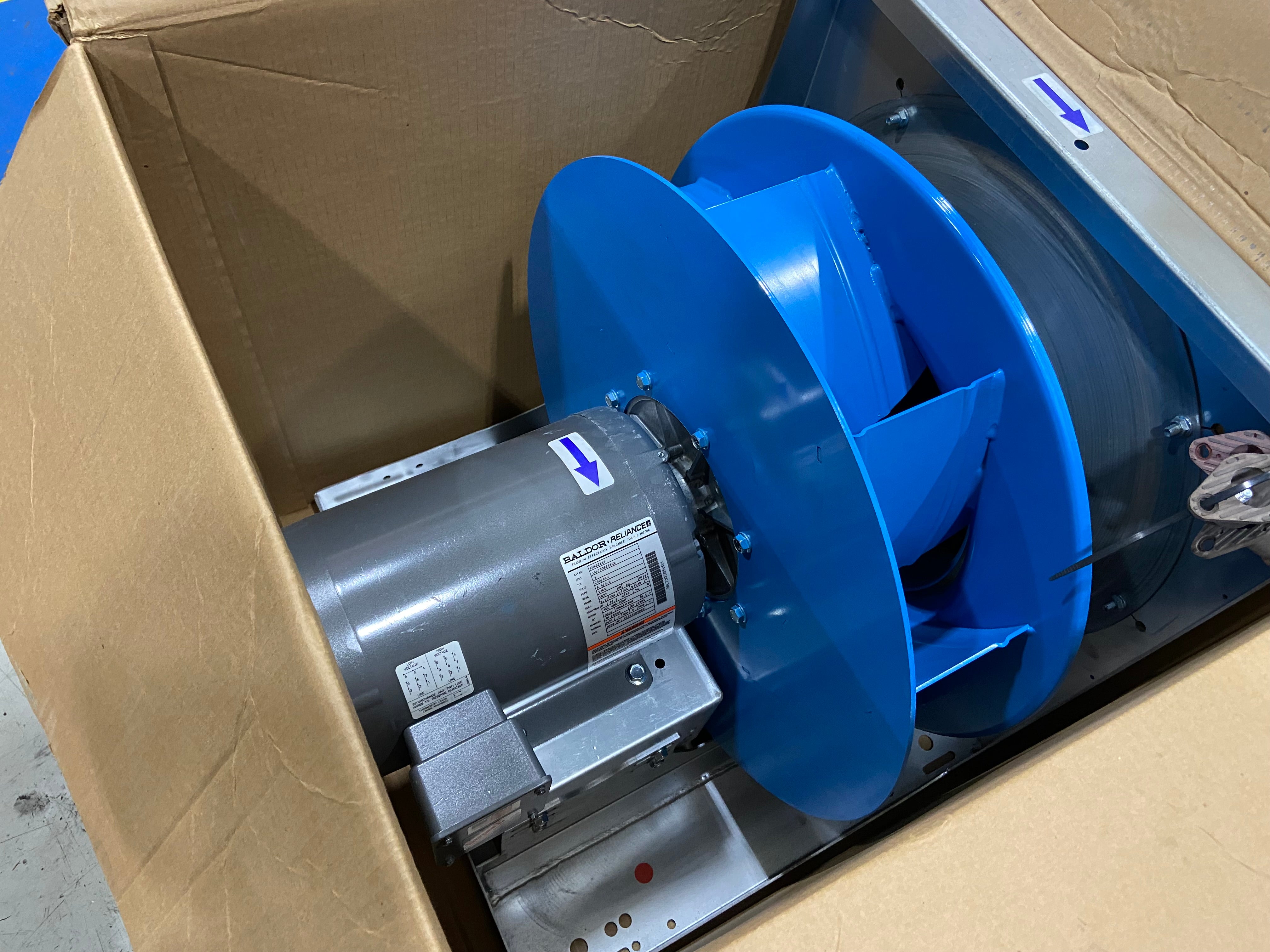 20" Single Inlet Direct Drive Plenum Fan w/3HP 230/460 Volt Motor RPM ...