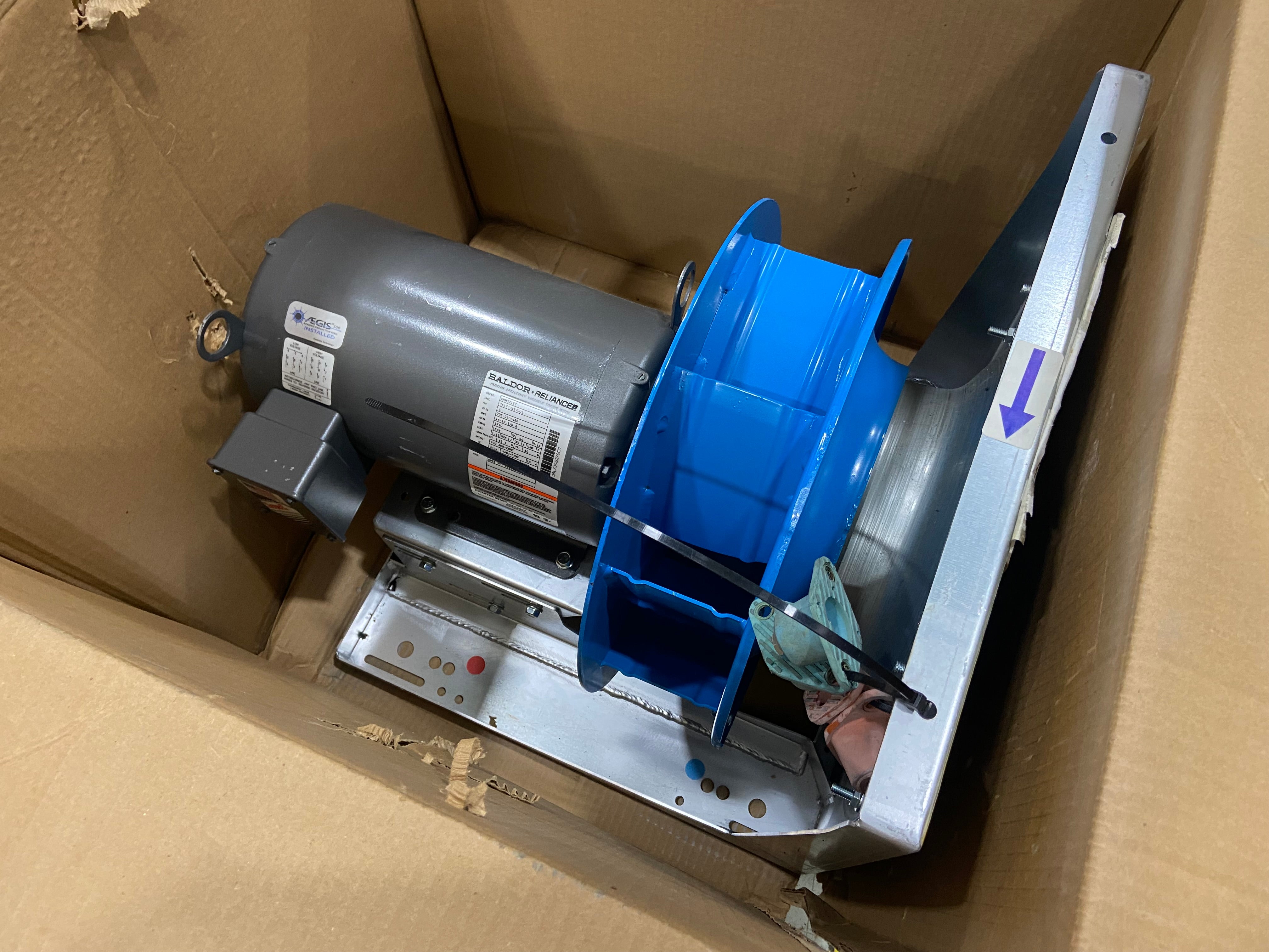 14" Single Inlet Direct Drive Plenum Fan w/5HP 230/460 Volt Motor RPM ...