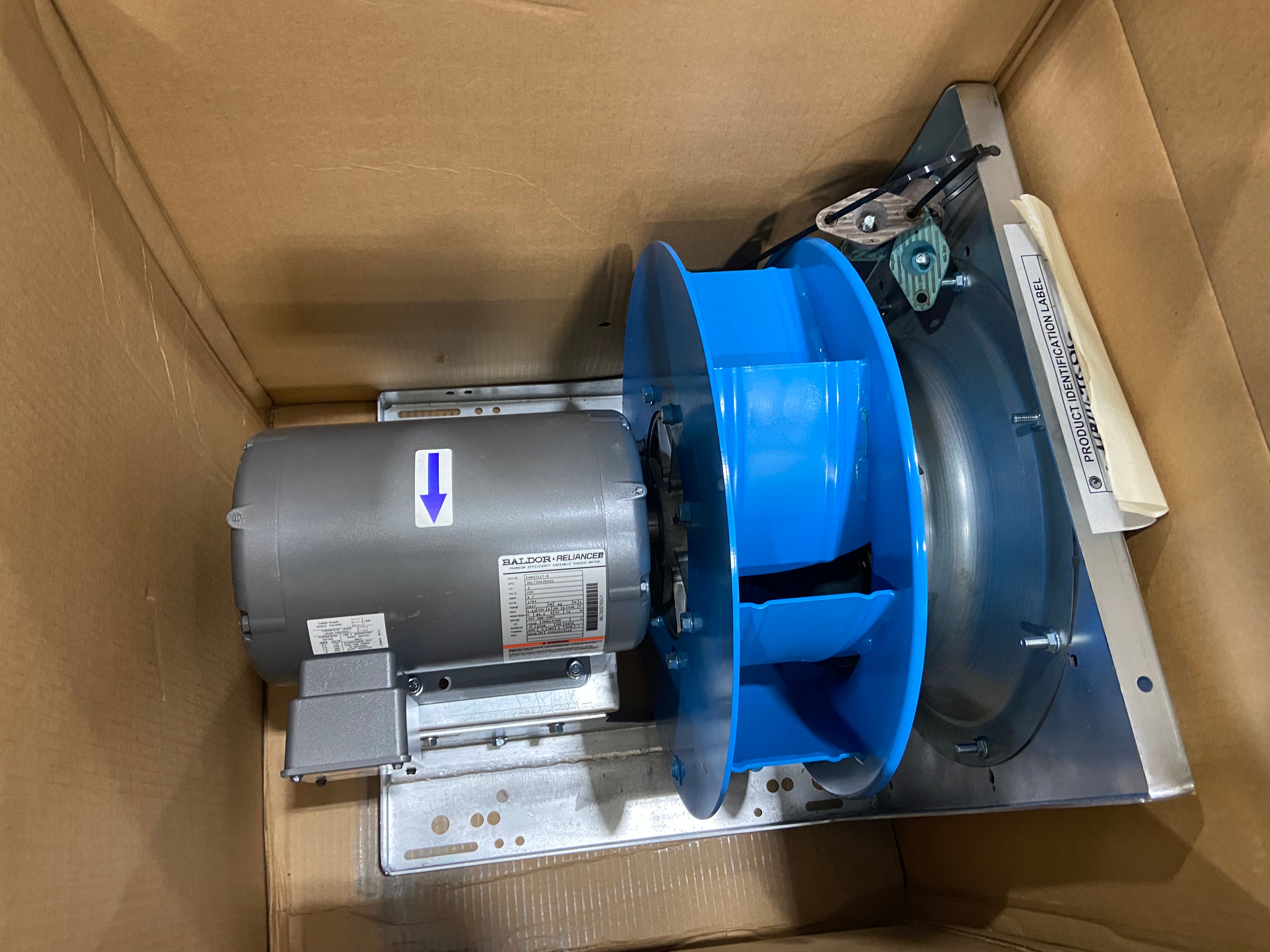 16 Single Inlet Direct Drive Plenum Fan W/7.5HP 230/460 Volt Motor RPM ...