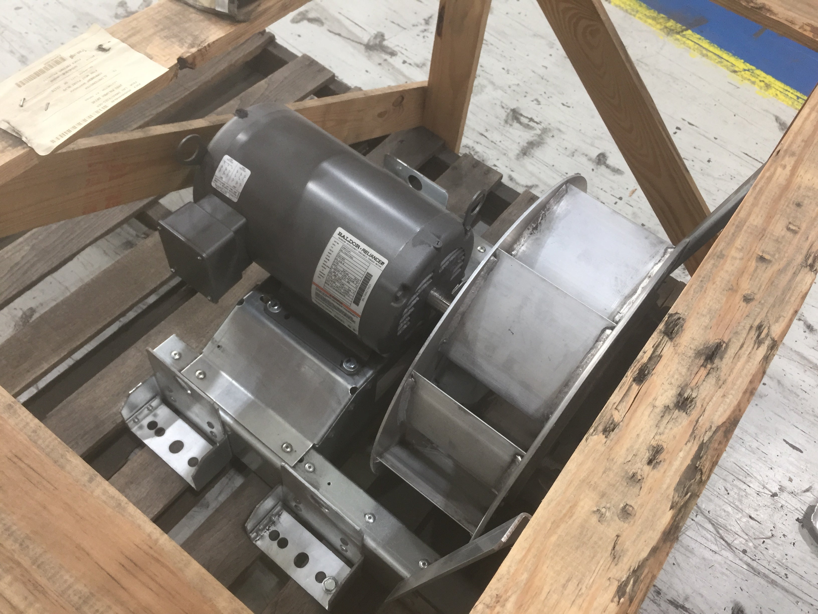 16.5" DIRECT DRIVE PLENUM FAN WITH 5 HP 230/460 VOLT MOTOR 3275 RPM ...
