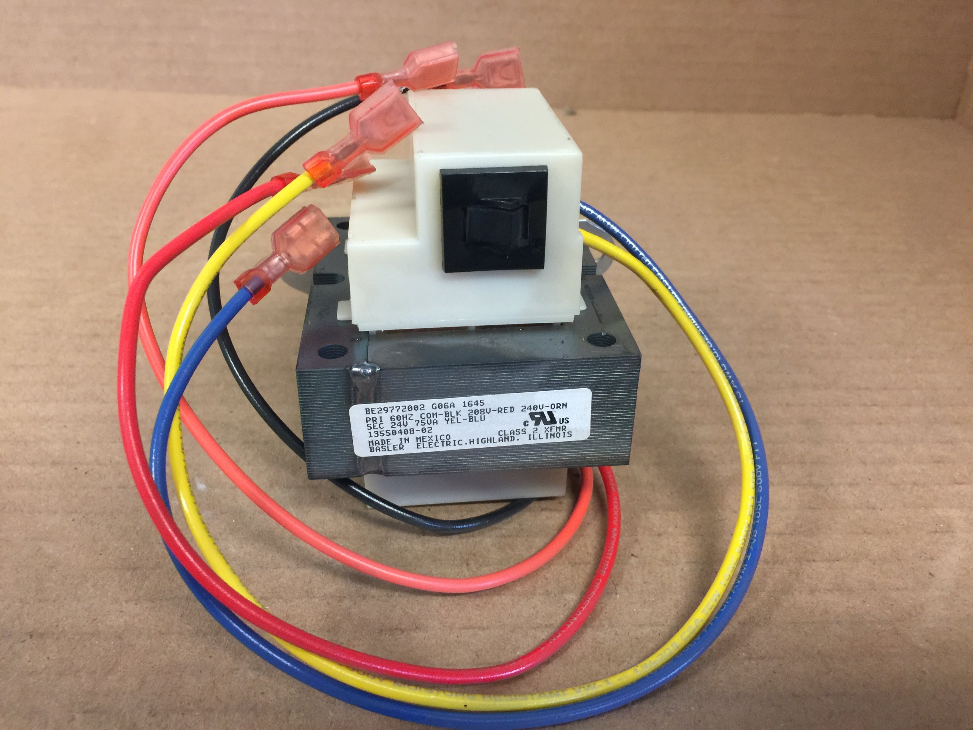 Transformer; Class 2, 75VA, 208/240V Pri, 24V Sec – Surplus City