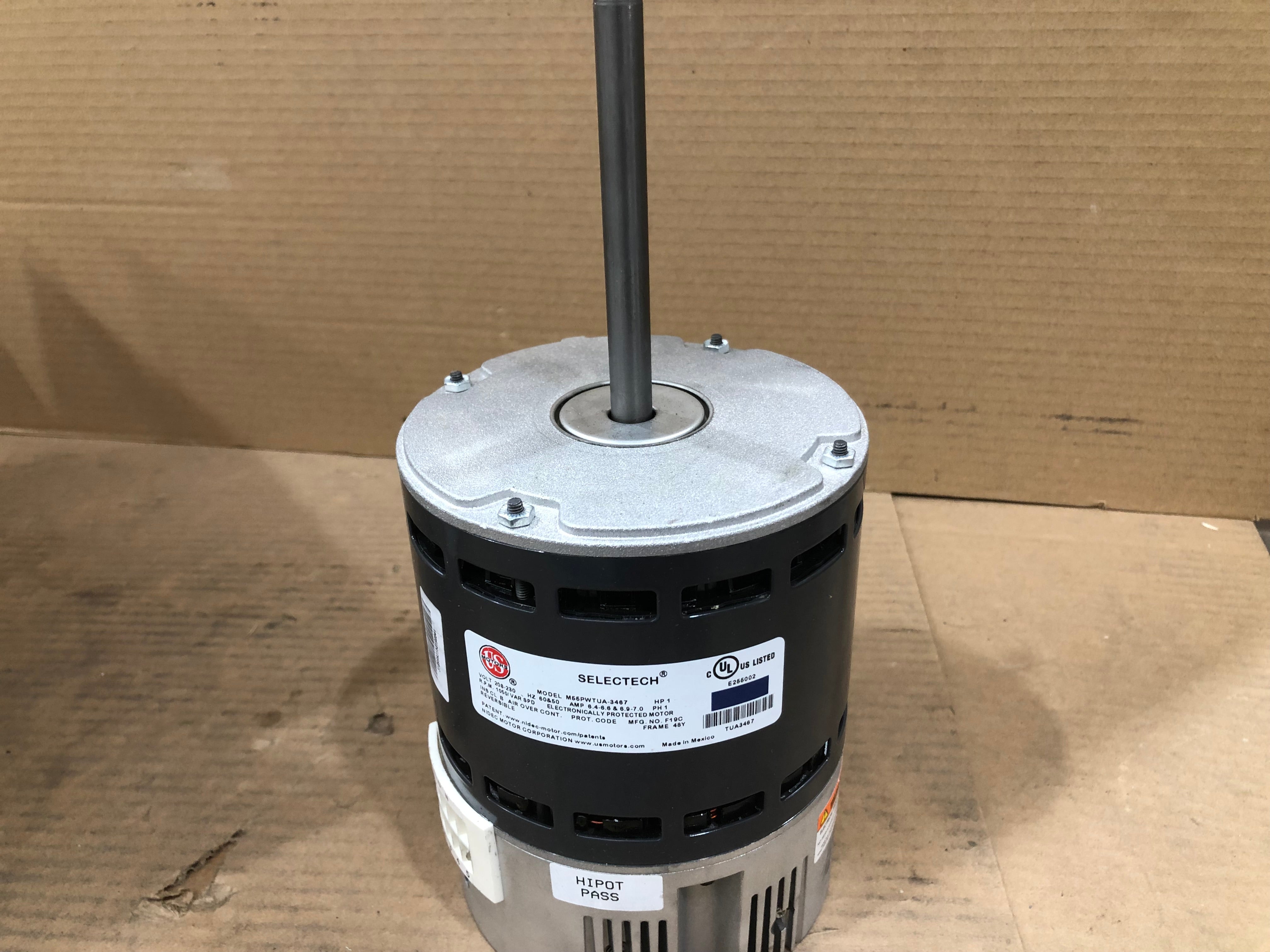 1 HP Direct Drive ECM Blower Motor 208-230/50-60/1 RPM 1050 Variable S ...