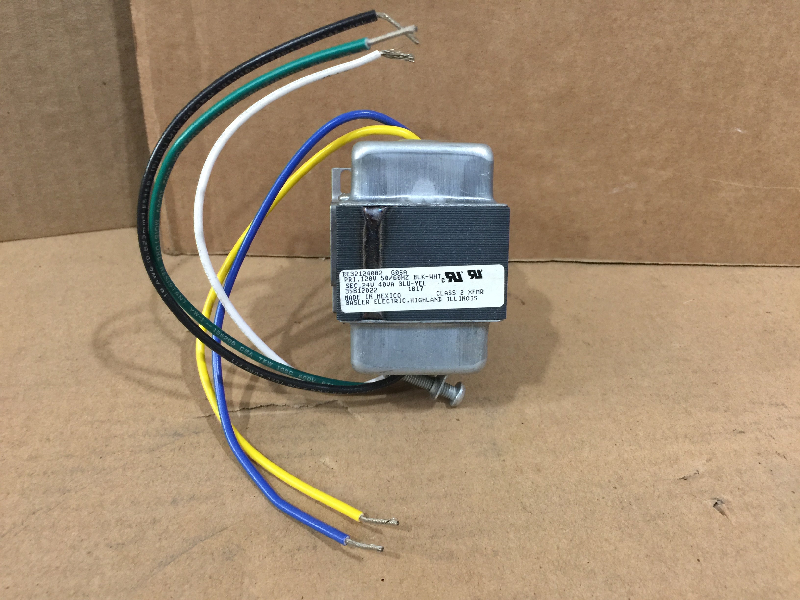 Transformer; 120V Pri, 24V Sec, 640VA, 50/60Hz – Surplus City