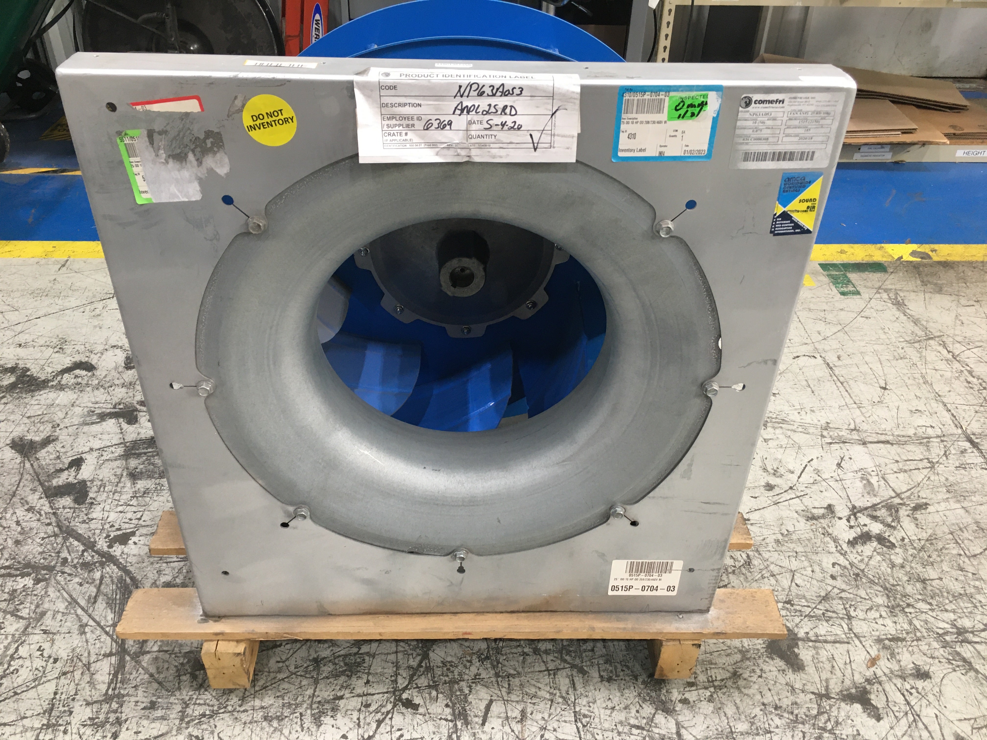 25" SINGLE INLET DIRECT DRIVE PLENUM FAN 208-230-460/60/3 – Surplus City