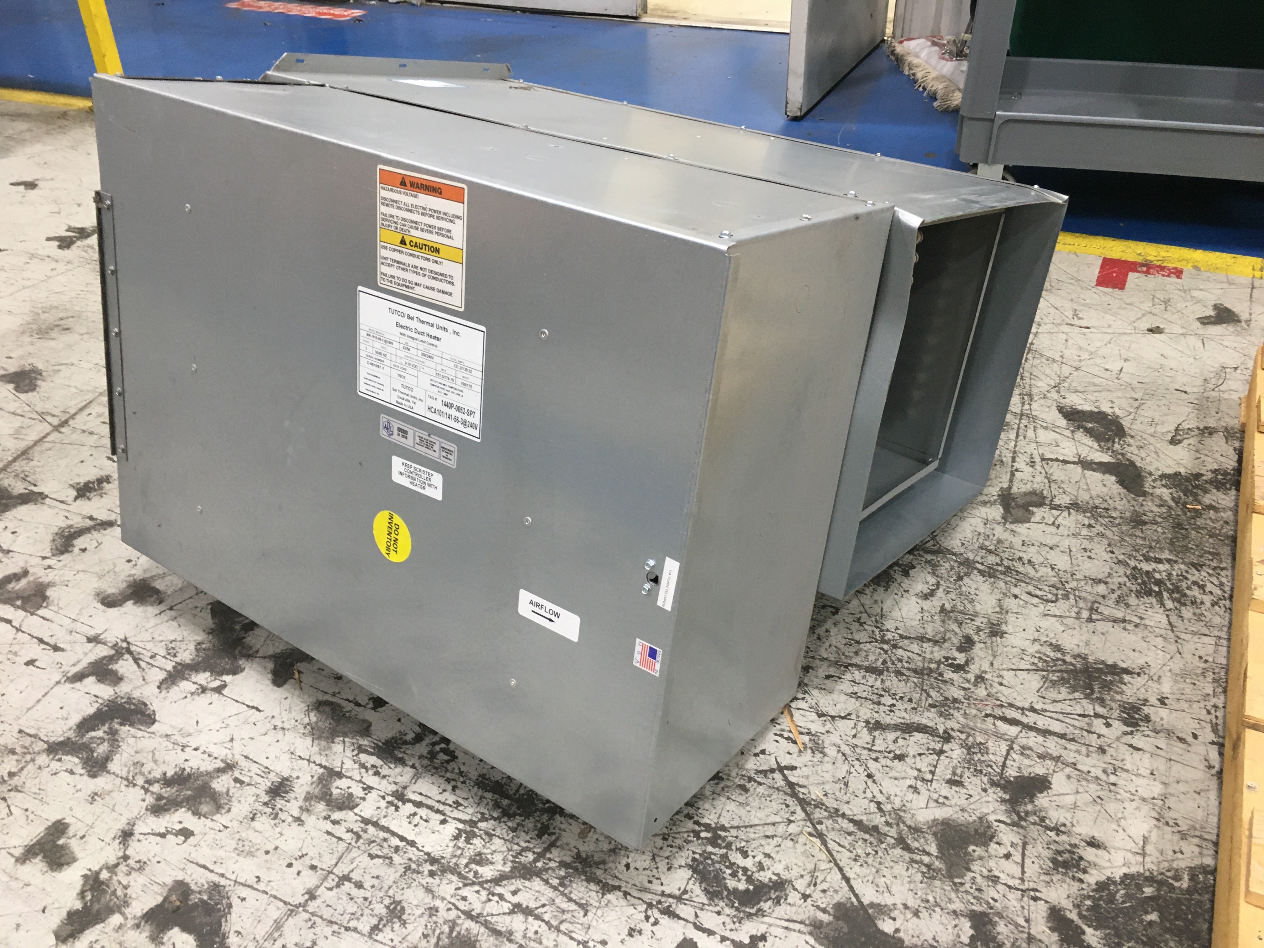 56 KW ELECTRIC DUCT HEATER 208-240/50-60/3 139.32 AMPS 2 STAGE ...