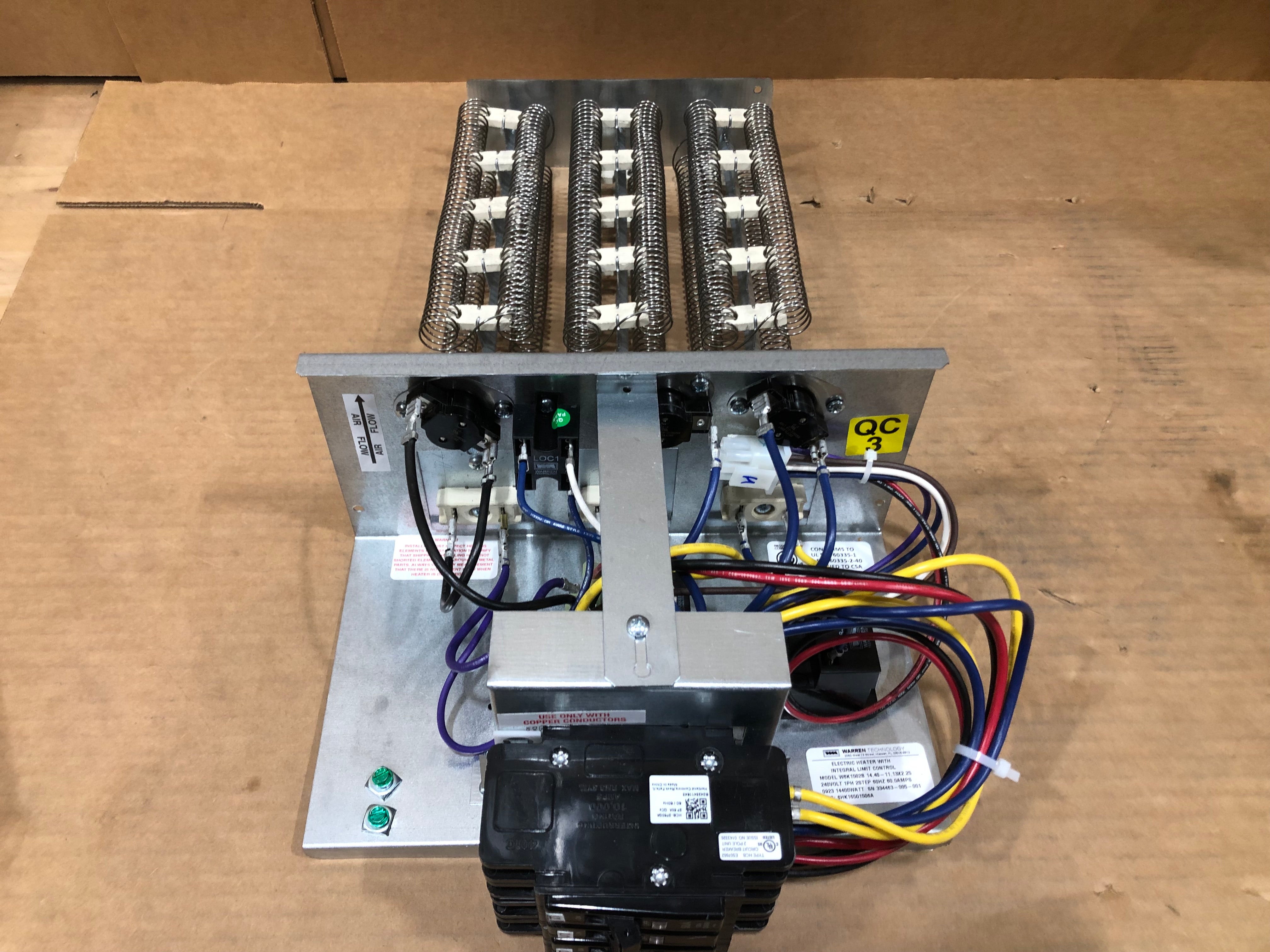 14.44 KW Electric Heat Strip; 240/60/1, 60 AMP – Surplus City Liquidators