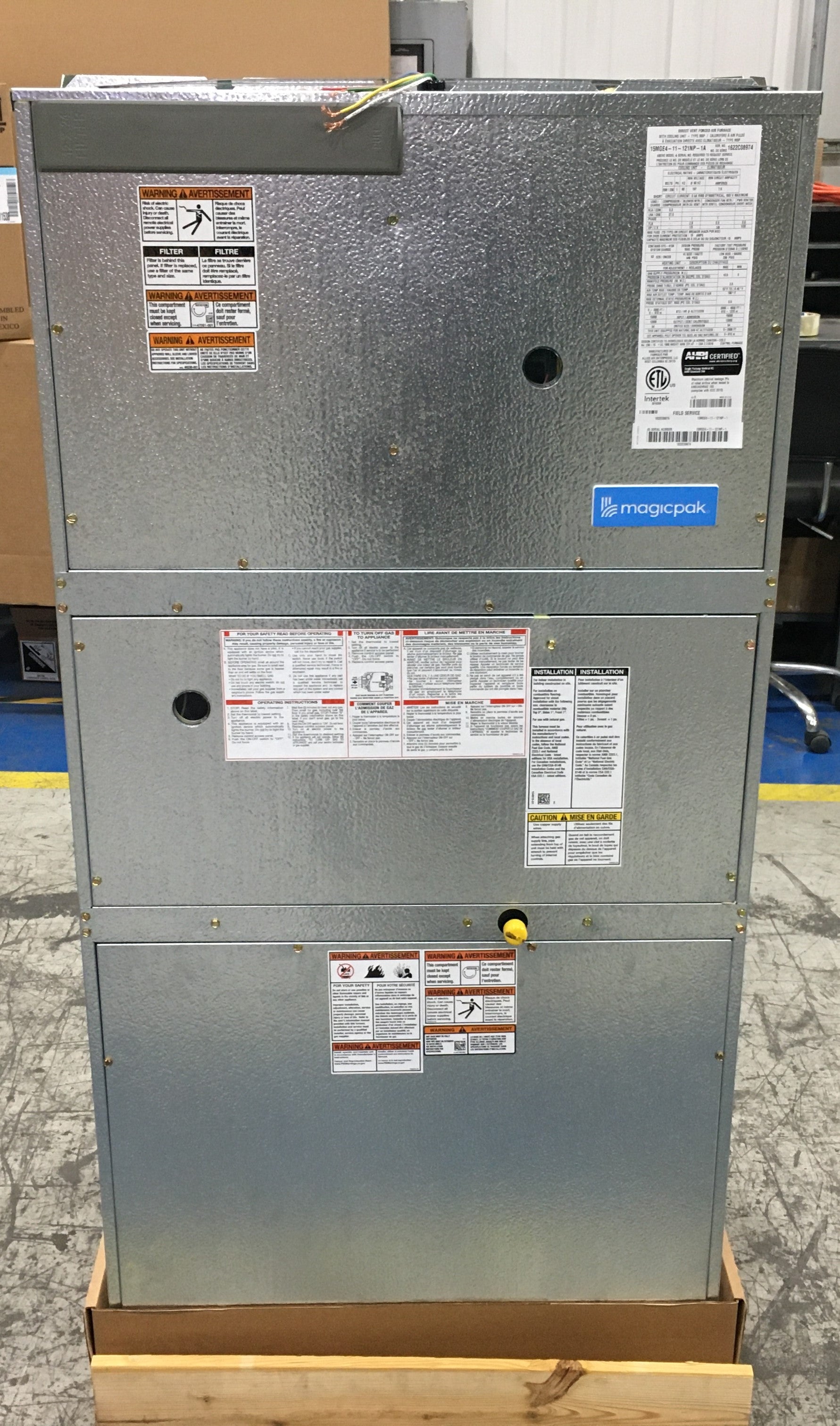 1 Ton UPFlow Magic-Pak With 15,000 Btu Gas Heat, 11 Eer, 208/230/60/1 ...