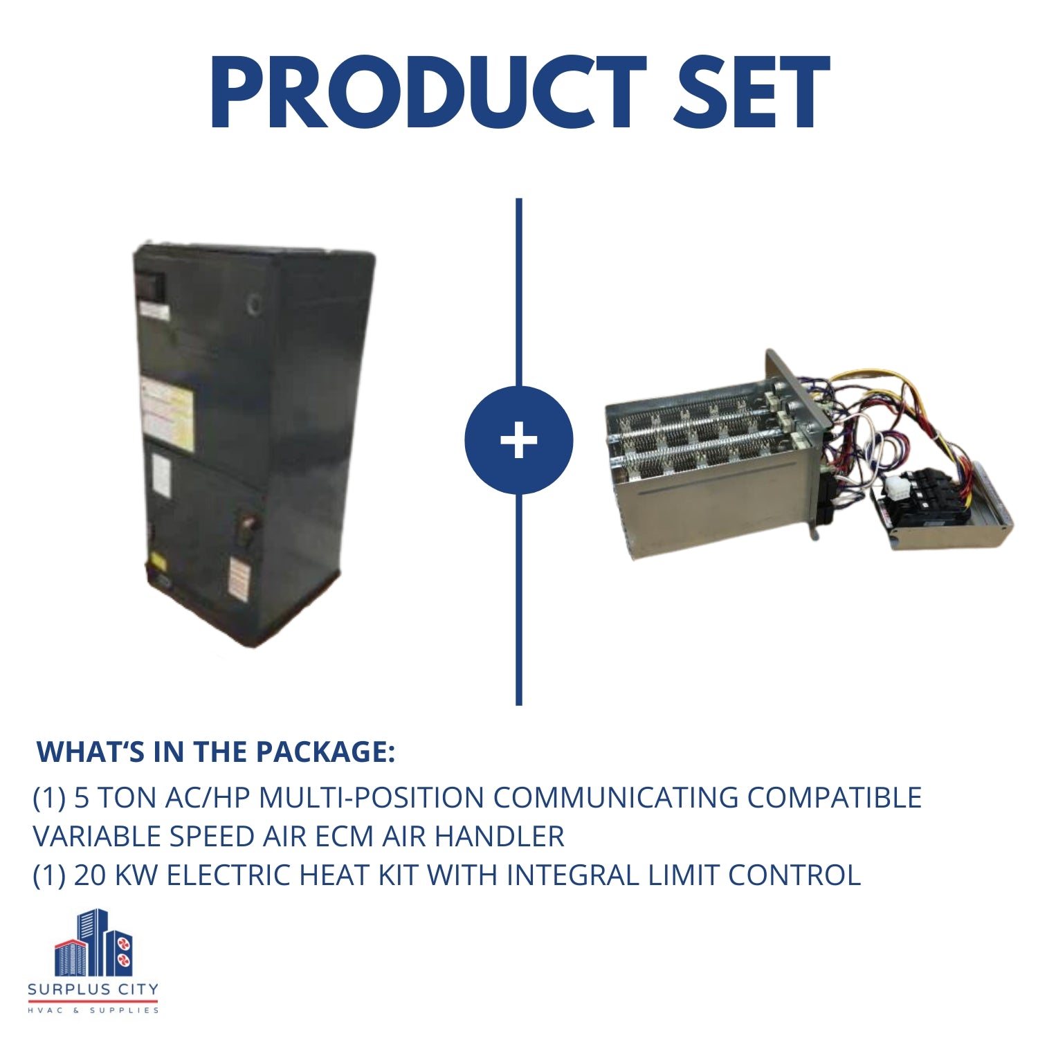 5 Ton Ac/HP Multi Comm Compatible ECM Air Handler W/20 Kw Heat Kit, 20 ...