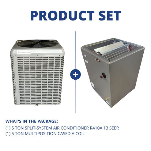 5 Ton Split-System Air Conditioner R410A 13 SEER and 5 Ton Multipositi ...
