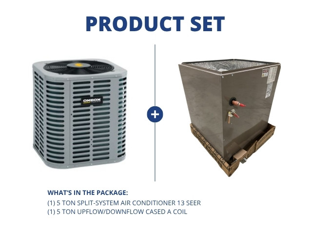 5 Ton Split-System Air Conditioner 13 SEER and 5 Ton Upflow/Downflow C ...
