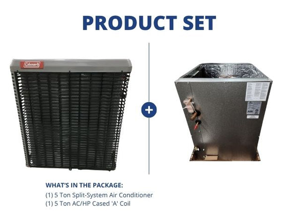5 Ton Split-System Air Conditioner R410A 17 SEER and 5 Ton Multipositi ...