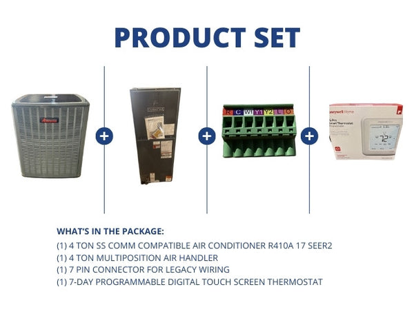 4 Ton SS Comm Comp AC with 4 Ton Multi Air Handler with 7 Pin Connecto ...