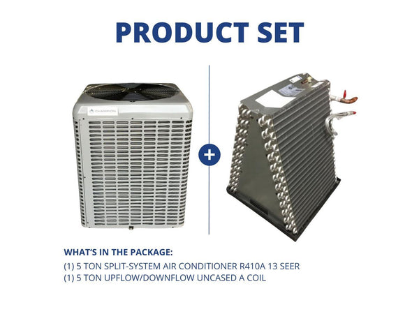 5 Ton Split-System Air Conditioner R410A 13 SEER and 5 Ton Upflow/Down ...