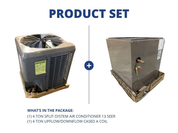 4 Ton Split-System Air Conditioner 13 SEER and 4 Ton Upflow/Downflow C ...